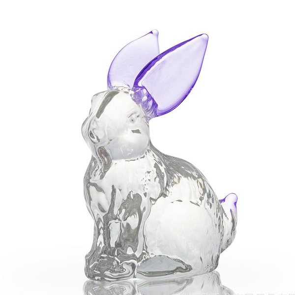 Rabbit Glass Animal Bunny Statue Crystal Figurines Sculpture Figure ...