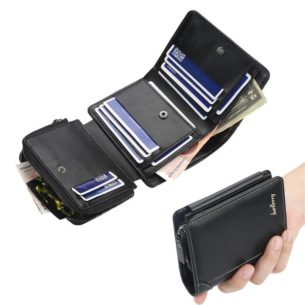 Men Fashion Short Wallet Brown Leather Purse Multi Card Slots Wallet | Wish