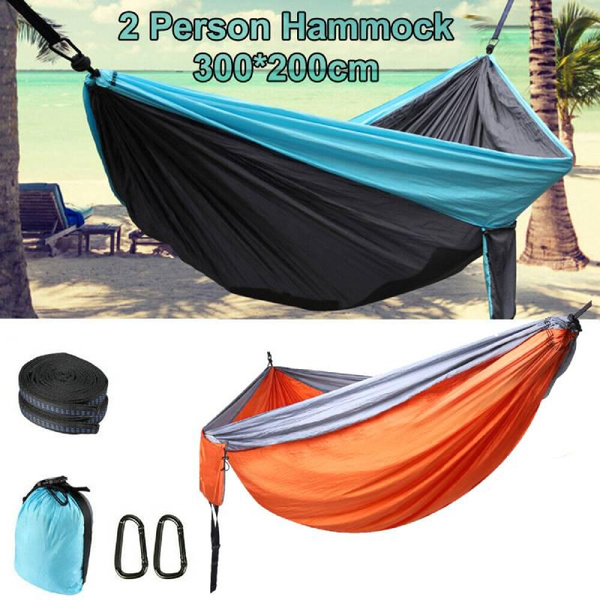 2 Person Camping Hammock Chair Bed Outdoor Hanging Swing Sleeping Gear ...