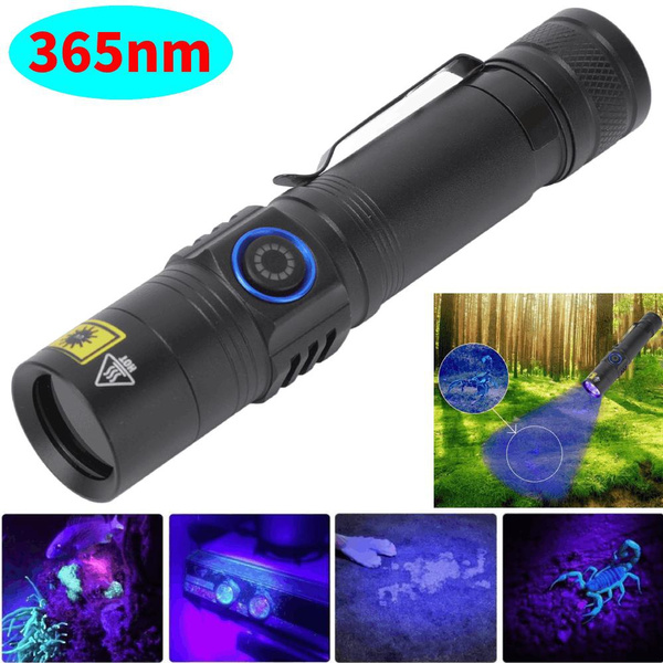 Black Light Flashlight 365nm Wavelength UV Portable Flashlight Pet ...