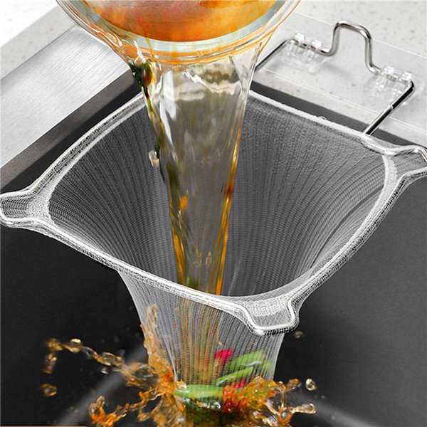 Sink Filter Drain Rack Stainless Steel Kitchen Sink Filter Mesh Bag ...