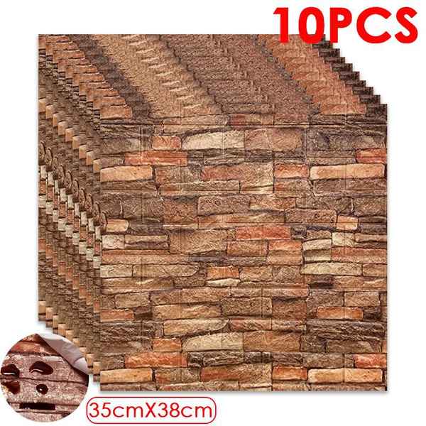 10Pcs Thick Anti-Collision self Adhesive 3D Wall Panels Peel and Stick ...
