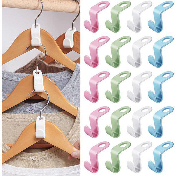 40 PCS Clothes Hanger Connector Hooks Closet Hangers Organizer Space ...