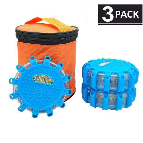 Car LED Round Beacon Emergency Strobe Flashing Warning Lights Round ...