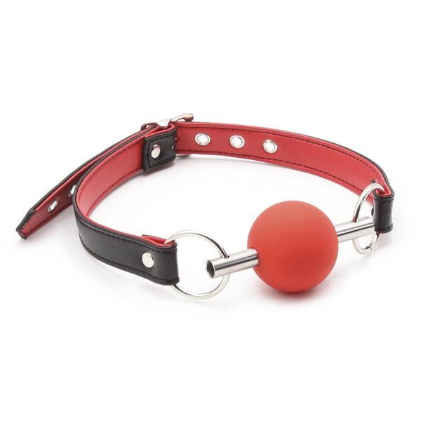 Adjustable Open Mouth Gag Ball PU Leather Strap Bdsm for Women Couples ...