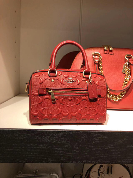 Coach CC944 Mini Rowan Crossbody In Signature Leather In Gold/1941 Red ...