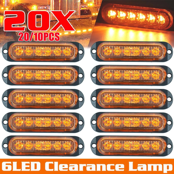 12V-24V 6LED Clearance Lamp Trailer Side Marker Light Waterproof ...