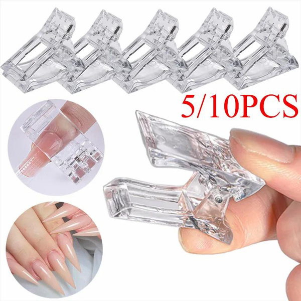 5/10pcs/set Acrylic Nail Clip Transparent Gel Quick Building Nail Tips ...