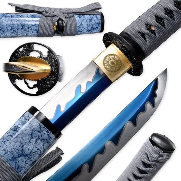 Short Japanese Samurai Sword Hand-forged 1095 Steel Sword Real, Sharp ...