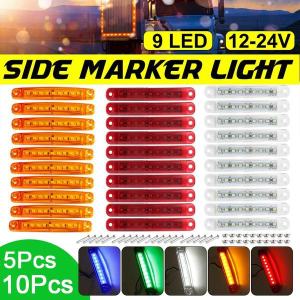 5/10pcs Truck Side Position Marker Light LED Clearance Lamp 12V-24V ...