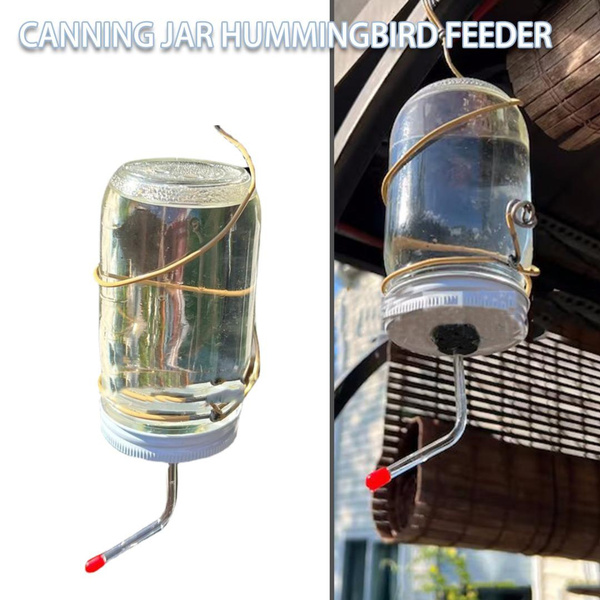 Canning Jar Hummingbird Feeder Wild Birds Feeding Jar for Outdoors Yard ...
