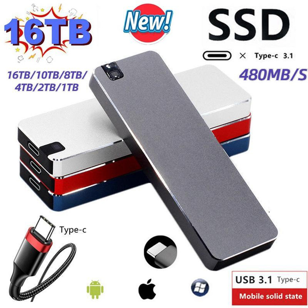 2023 Mini Portable SSD Type-C/USB3.1 External Mobile Solid State Drive ...