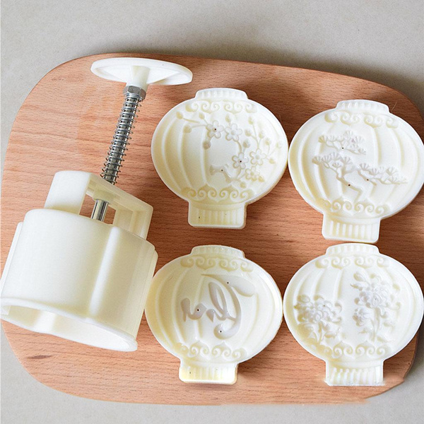 Moon Cake Maker Lantern Pattern Mid-Autumn Festival Hand-Pressure DIY ...