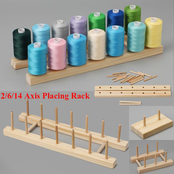 2/6/14 Axis Wooden Embroidery Beaded Thread Tool Rack Wool Placing Rack ...