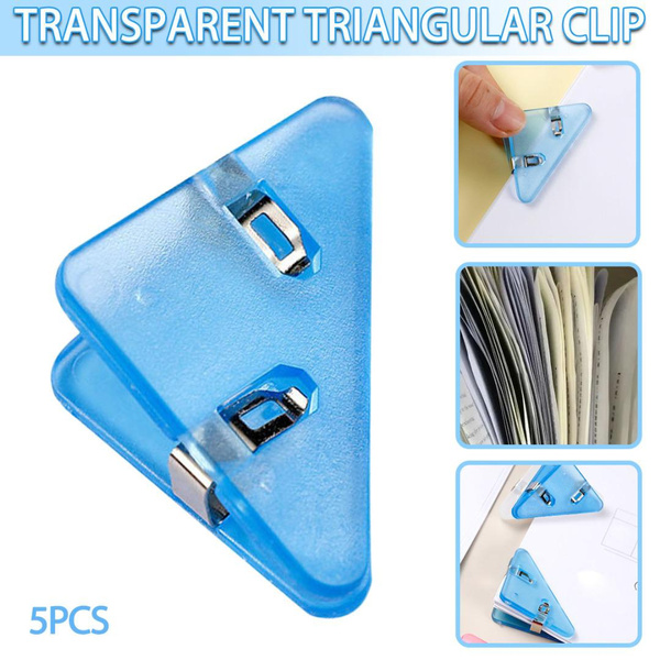 Brand New 5pcs Triangle Corner Data Clip File Clip Corner Paper Clips ...