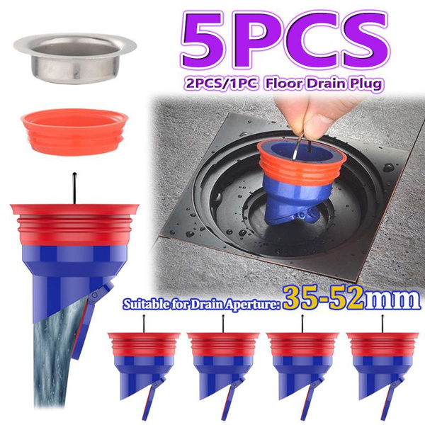 5PCS/2PCS/1PC Large Displacement Floor Drain Strainer Plug Odor Proof ...