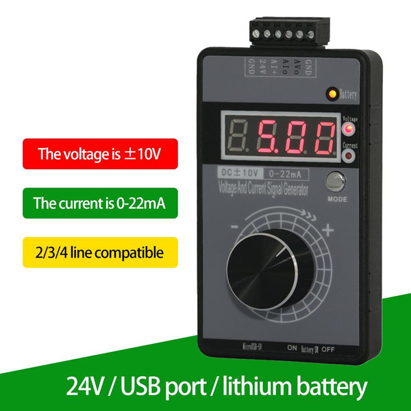 4-20mA Signal Generator Rechargeable Upgraded DC ±10V 0-20mA Current ...