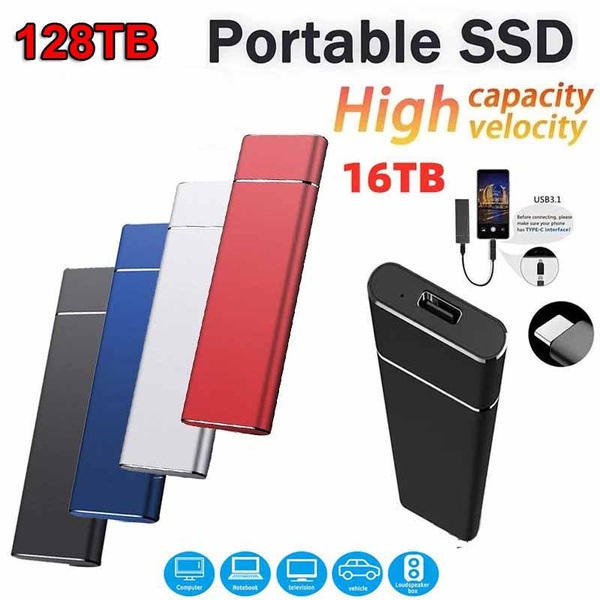 Portable SSD 2TB 1TB 60TB 128TB High Speed External Hard Drive Type-C ...