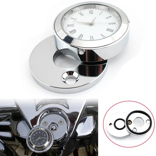 1pcs Waterproof Motorcycle Fork Lock Clock Cover White Dial Aluminium ...