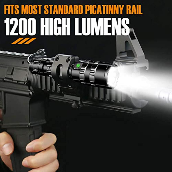 Tactical Flashlight with Picatinny Mount, 1200 Lumens Weapon Light with ...