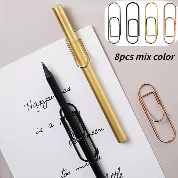 8Pcs Mix Color Metal Pen Clips Multi Function Pen Holder Clips ...