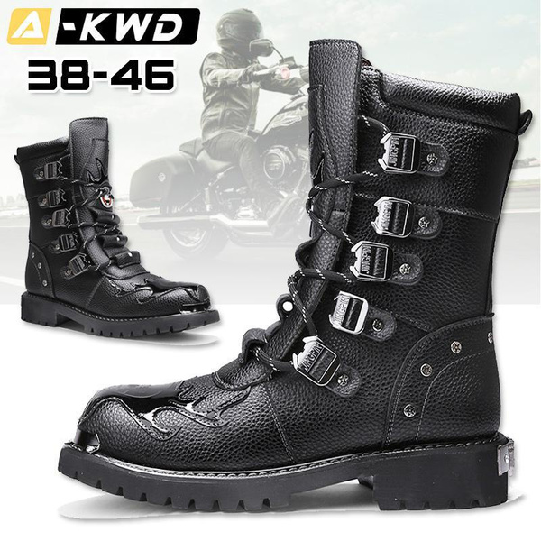 Fashion Motorcycle Boots Male Shoes Metal Gothic Rock Punk Boots Mens ...
