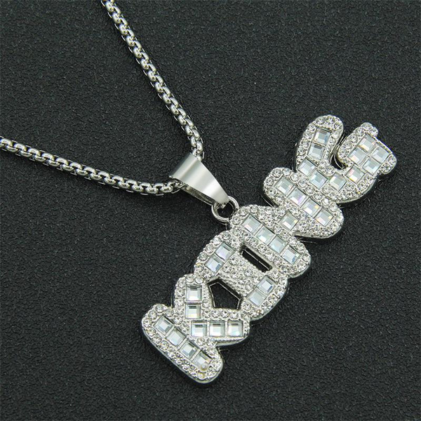 Men's Jewelry Hip Hop Cuban Chains Letter KING Pendant Necklace Fashion ...