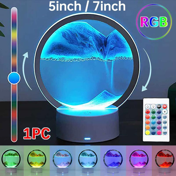 Creative Quicksand Lamp LED Sandscape Lamp Round Glass 3D Deep Sea ...