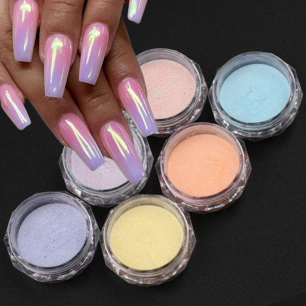 Mirror Powder Nail Art Glitter Colorful Effect UV Gel Polish Flakes ...