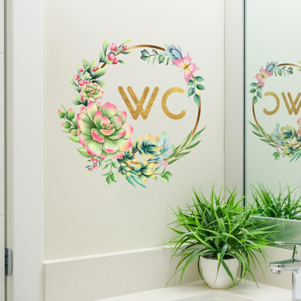 WC Door Sign Sticker Toilet Entrance Sign Decal Bathroom Door Decor ...