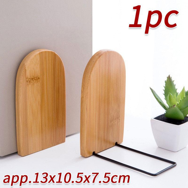 Nature Bamboo Desktop Organizer Office Home Bookends Book Ends Stand ...