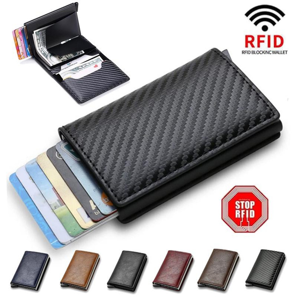Slim Aluminum Wallet With Elasticity Back Pouch ID Credit Card Holder ...