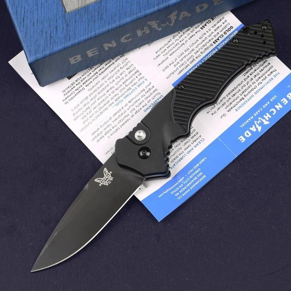 Tactical Knife Benchmade 9070SBK Claymore /9600BK Rukus II Push Button ...