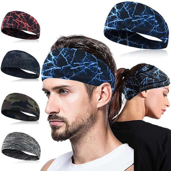 Men and Women Sports Headbands,Lightweight Non-slip Stretch Sweat ...