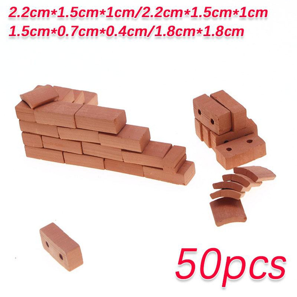 50pcs 1:12 Doll House Pottery Clay Miniature Furniture DIY Mini Brick ...