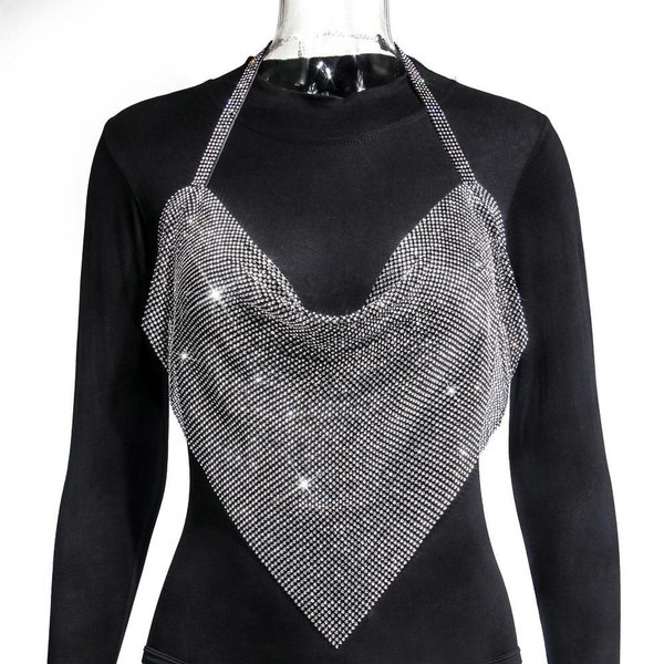 Sparkling Rhinestone Crop Top for Women - Perfect for Nightclubs and ...
