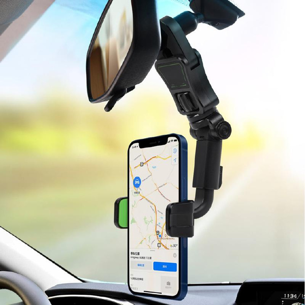 Car Phone Holder Rotatable Car Rearview Mirror GPS Bracket Holder Back ...