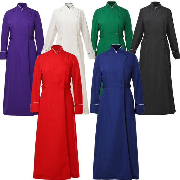 BLESSUME Men Women Anglican Cassock Clergy Pulpit Cassock Robe Altar ...