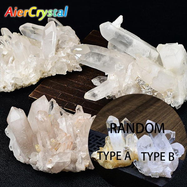Natural Stone Ore Irregular White Crystal Cluster Rough Rock Gemstone ...