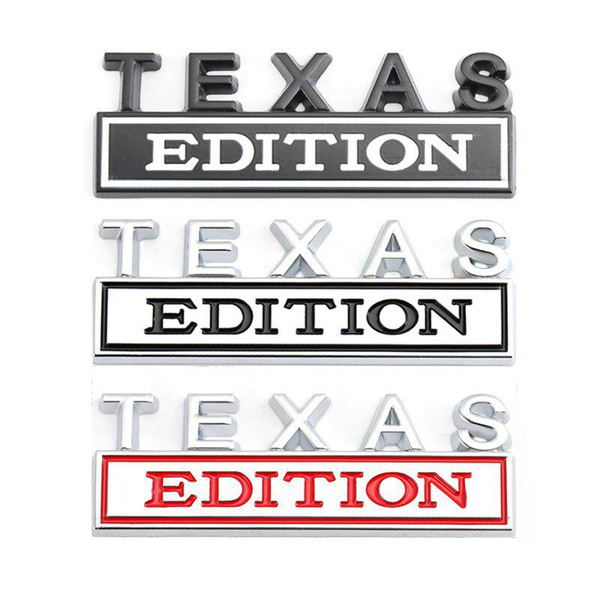 3D Metal Sticker Emblem Texas Edition Badge Logo Car Door Tailgate ...