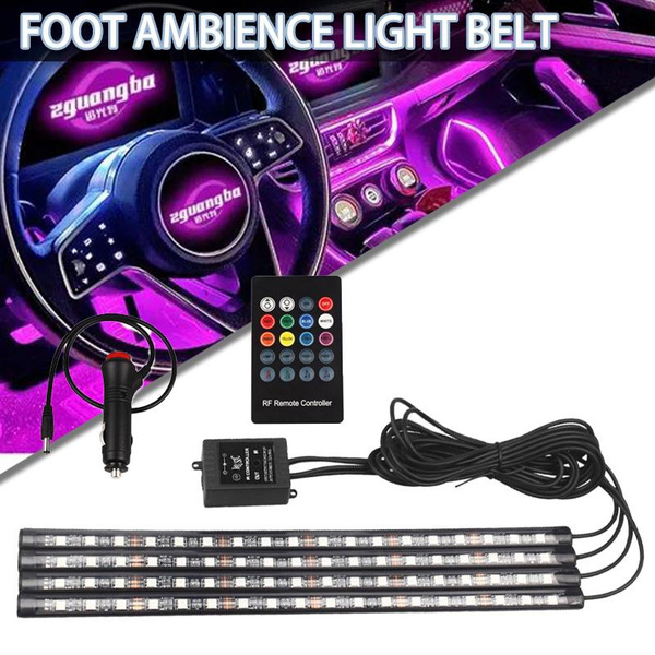 New Ambient light Car Interior RGB Strip Light Kits Music Mode Under ...