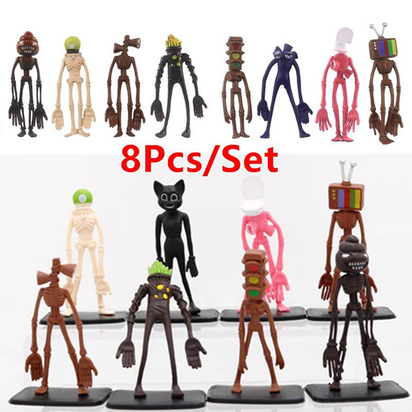 8pcs/set Creative Anime Scp Siren Head Figure Horror Toy Sirenhead ...