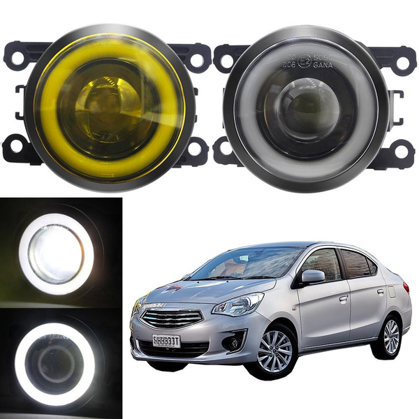 2 X Car COB Fog Light with Angel Eye DRL For Mitsubishi Attrage Mirage ...