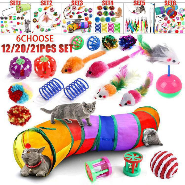 12/20/21 Piece Cat Toys Kitten Toys Assortments Variety Catnip Toy Set ...