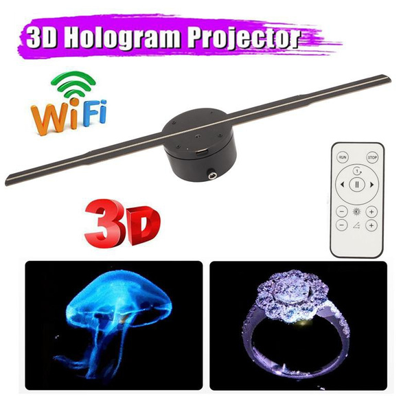 3D Hologram Fan WiFi Projector 244LED 1024x800 Support Mobile App ...
