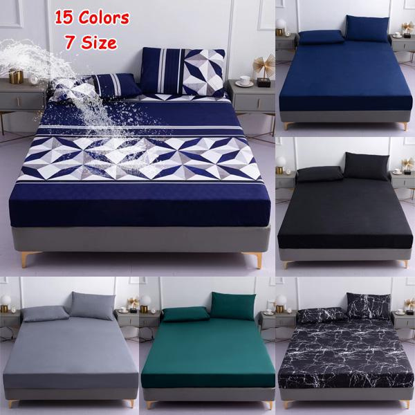Waterproof Mattress Cover Soft Breathable Fitted Bed Sheet Printed