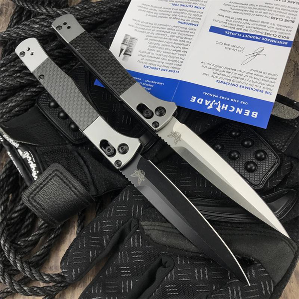 2023 New Benchmade 4170BK AUTO Fact Folding Knife 3.95" S90V Black DLC ...