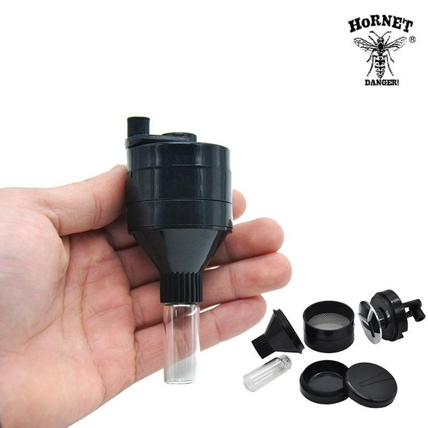Plastic 3 Parts Powder Spice Grinder Hand Mill Funnel Snuff Snorter ...