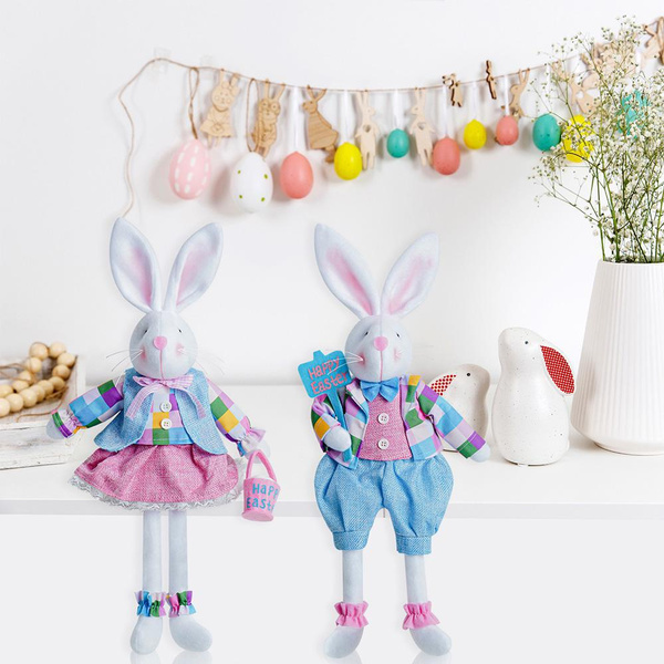 Cute Rabbit Doll Easter Bunny Doll Soft Plush Toys Children Sleeping ...