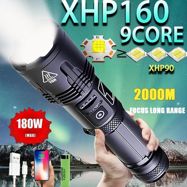 High Power XHP99 Flashlight Telescopic Zoomable Aluminum Alloy Life ...